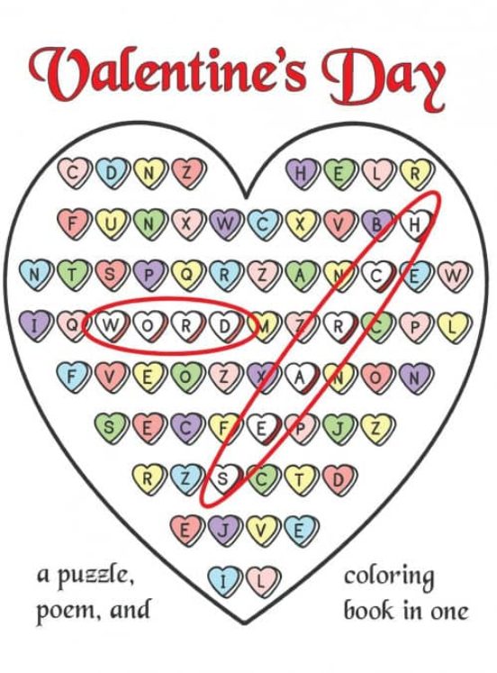 VALENTINES DAY WORD SEARCH | PUZZLE COLOR | Casa del Libro