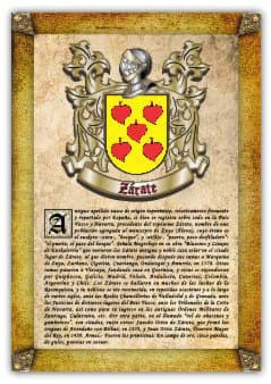 APELLIDO ZÁRATE / ORIGEN, HISTORIA Y HERÁLDICA DE LOS LINAJES Y ...